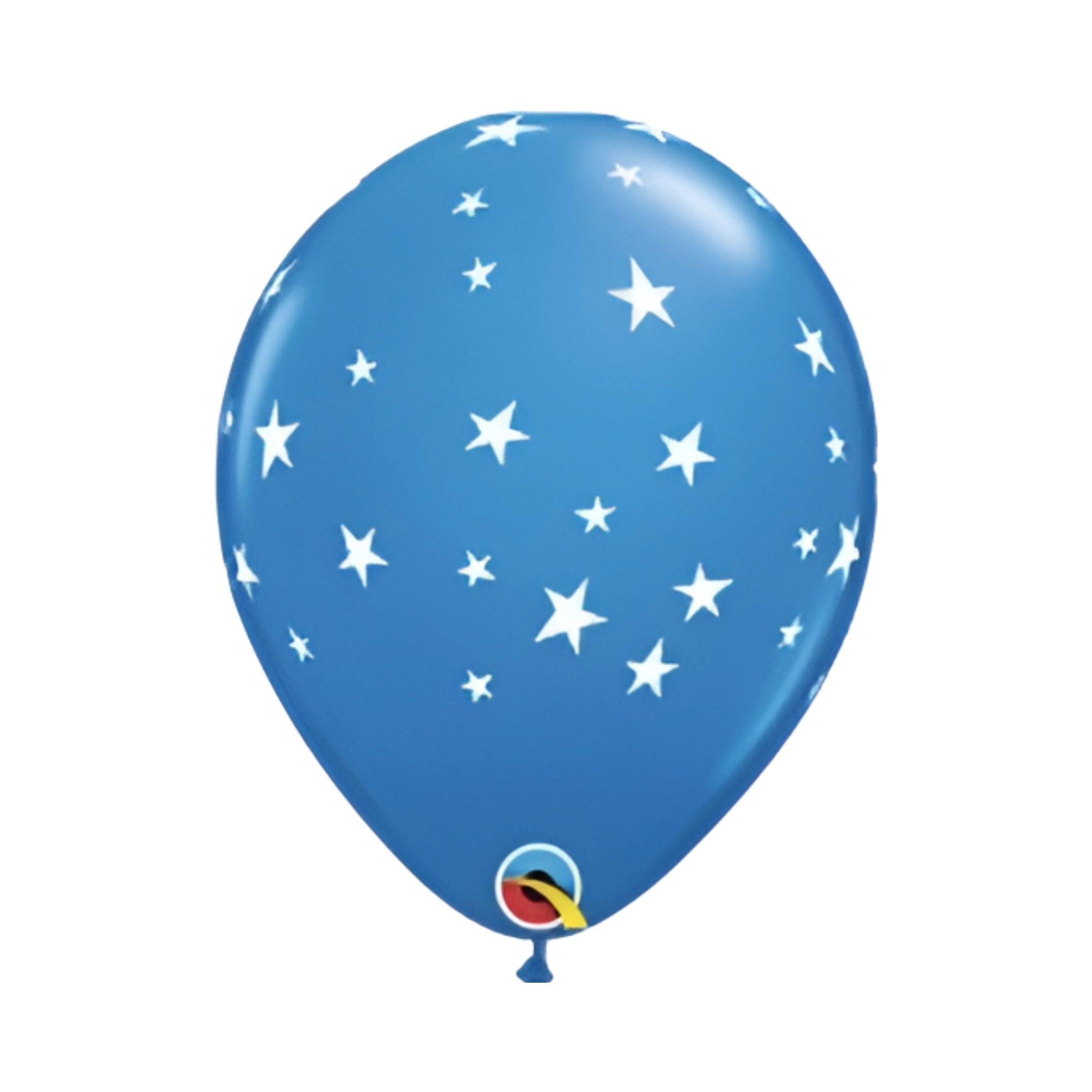 Space Themed Balloons In Blue With White Star Pattern. 10 Pack – Big ...