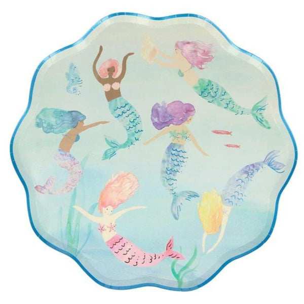Mermaids Swimming Party Plates By Meri Meri With Mermaids & Seahorse ...